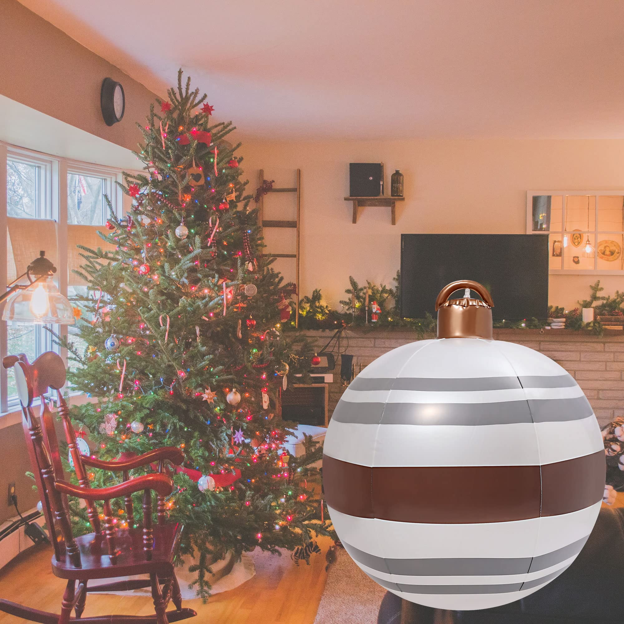 Christmas Giant Inflatable Decorated Ball - Extra Large Outdoor ...