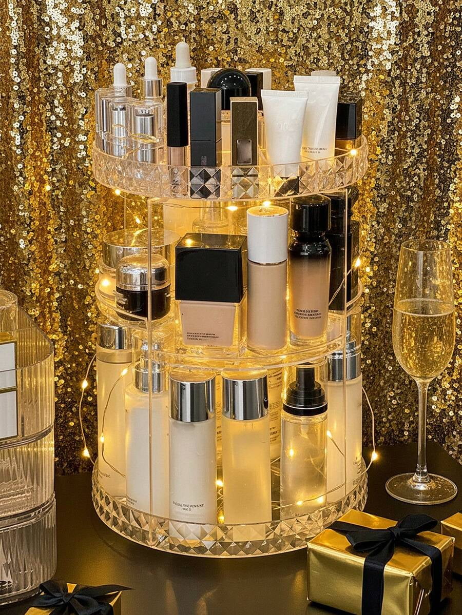 Christmas Gift - 360° Rotating Transparent Makeup Organizer (5 ...
