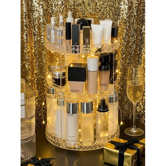 Christmas Gift - 360° Rotating Transparent Makeup Organizer (5 ...