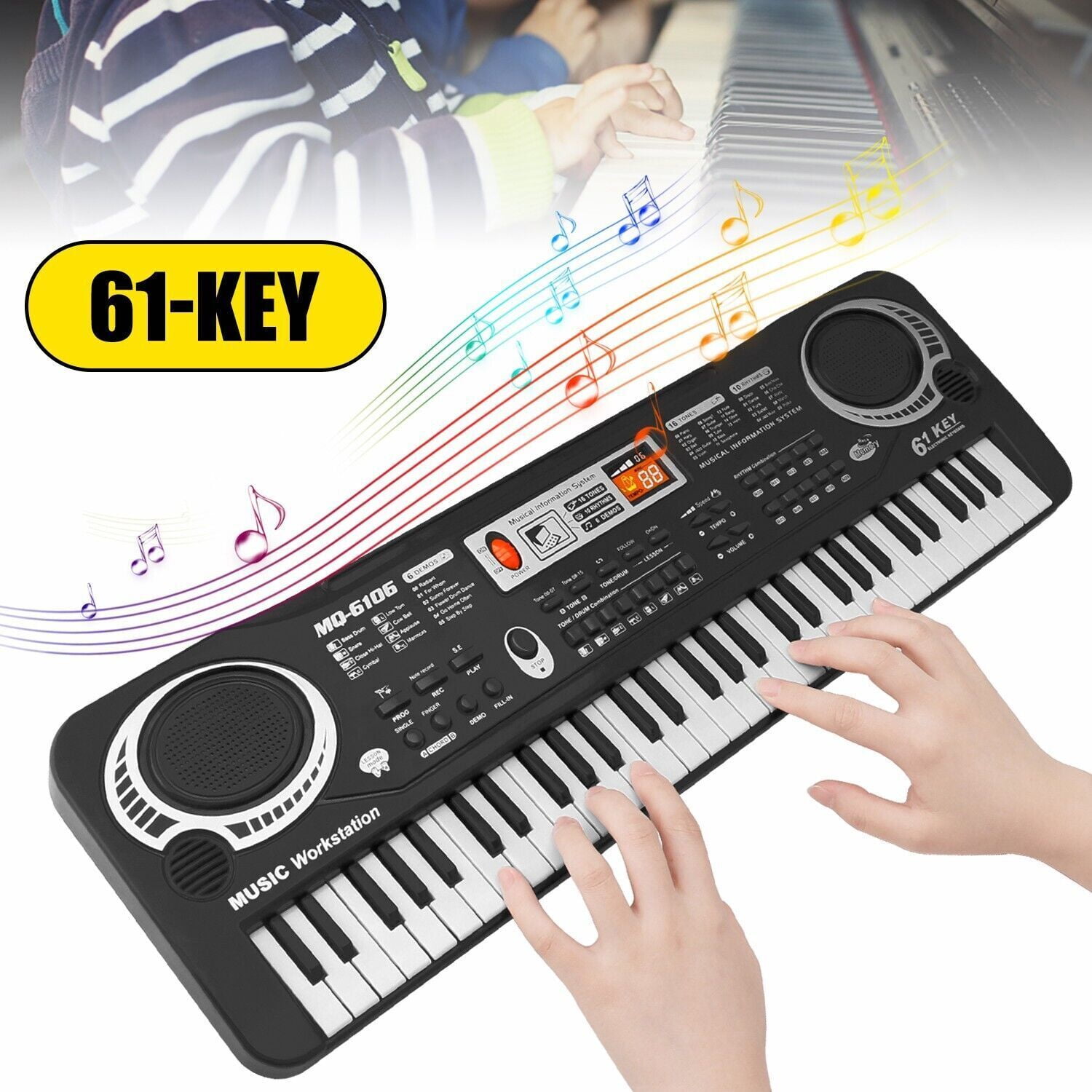 Christmas Gift 61 Key Electronic Keyboard Digital Piano USB Music ...