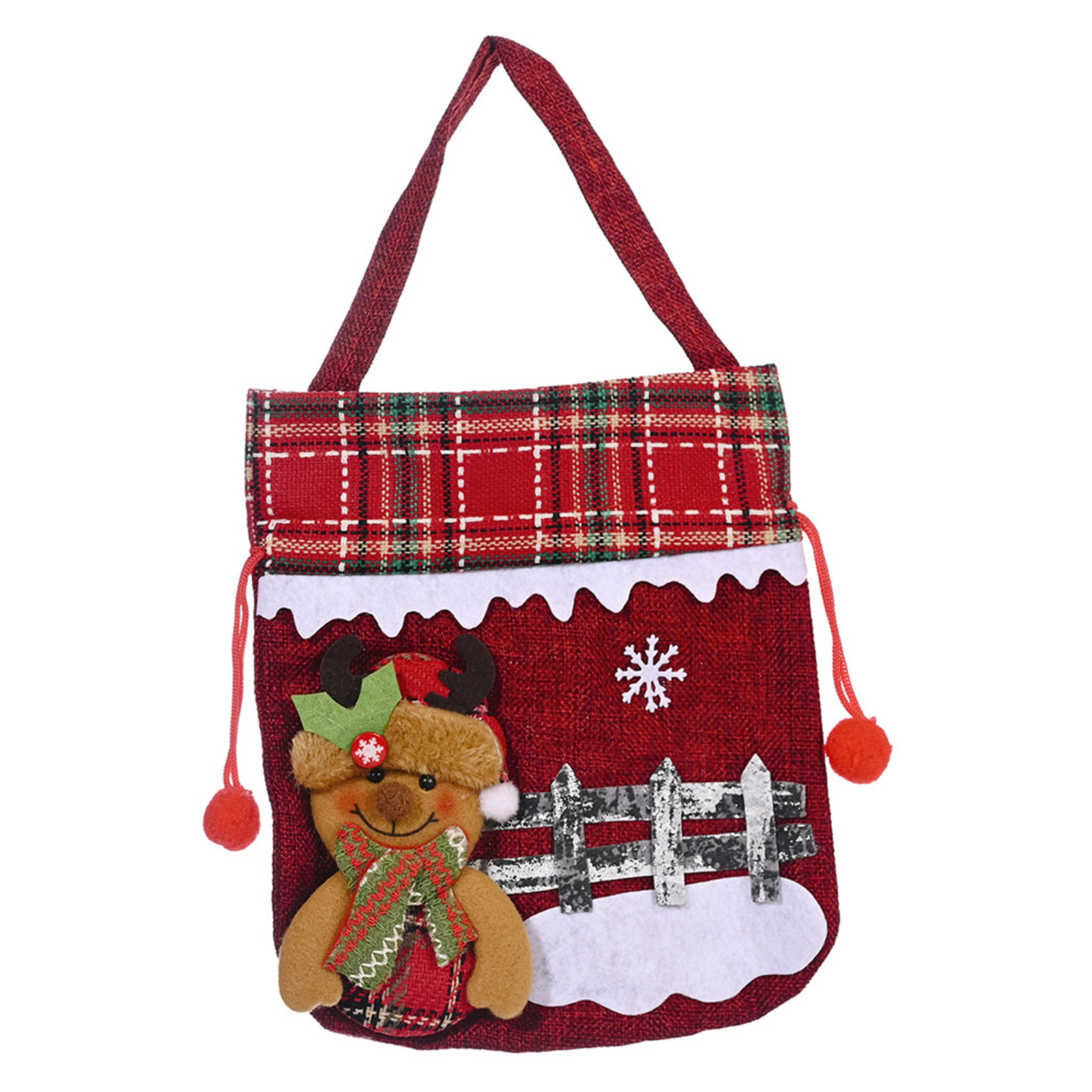 Christmas Gift Bag with Handle Cute Santa Claus/Bear/Snowman/Elk ...