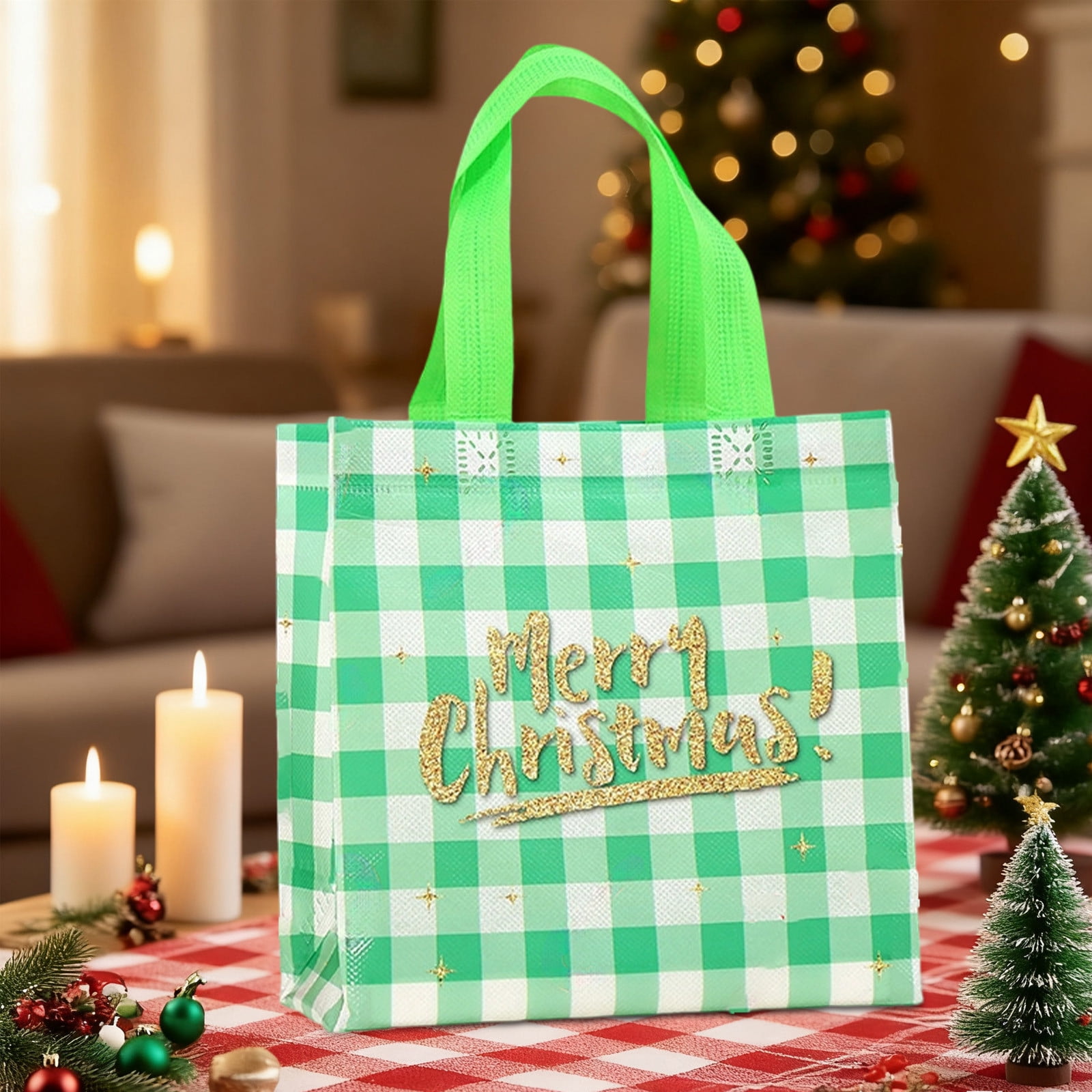 Christmas Gift Bag Non-Woven Fabric Handbag, Foldable Waterproof ...