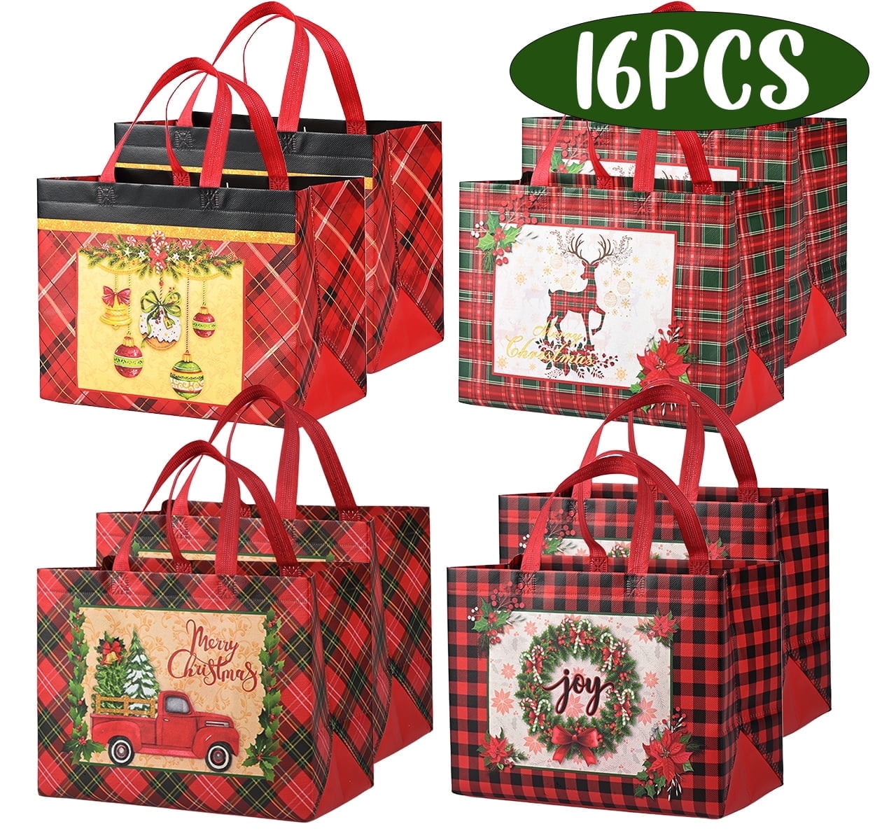 Christmas Gift Bags with Handles Reusable Large Christmas Treat Bags ...