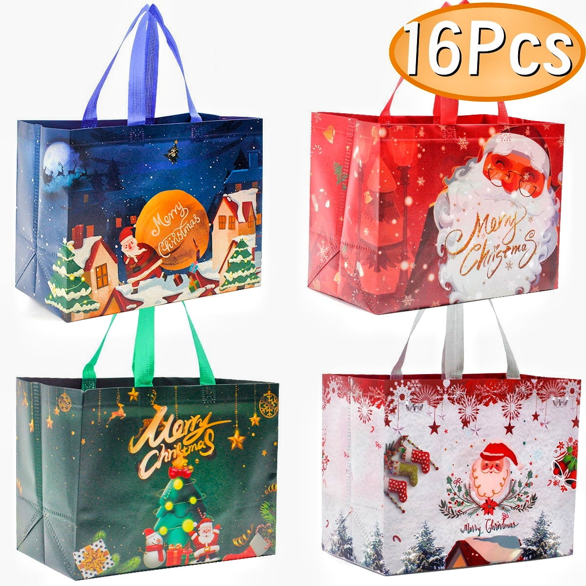 Large Christmas Gift bags with Handles Reusable Treat Bags for Xmas ...