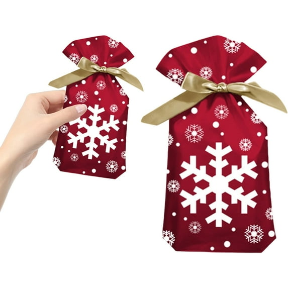 Christmas Gift Bags with Ribbon Ties and Drawstring, Xmas Apple Bag ...