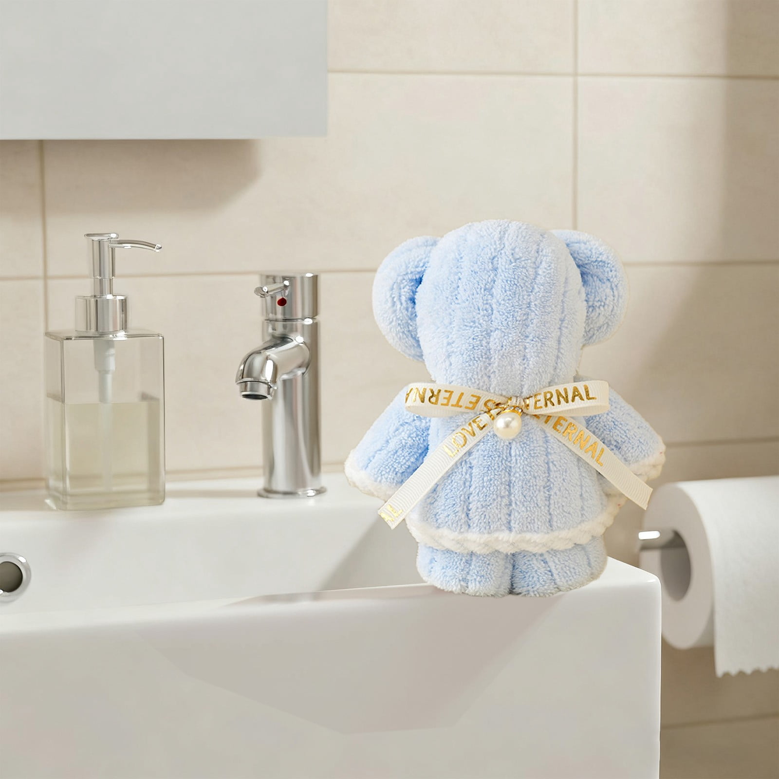 Christmas Gift Bear-Shaped Towel - Soft Velvet Cute Decorative ...