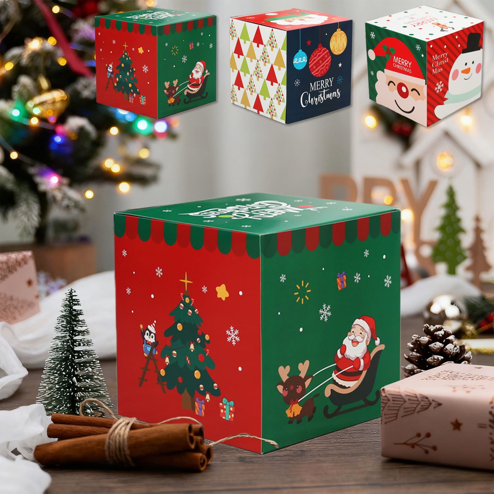 Christmas Gift Box Decorations - Stackable Display Props for ...