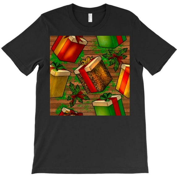 Christmas Gift Box Funny Seamless Pattern Holiday Graphic T-Shirt G5713 ...