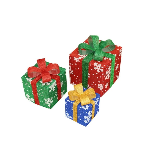 Christmas Gift Box Three-Piece Set With Snowflake Design For Home And ...