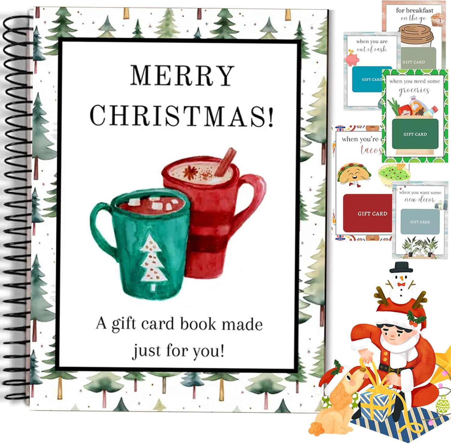 Christmas Gift Card Book - Surprises On Every Page, DIY Spiral-Bound ...
