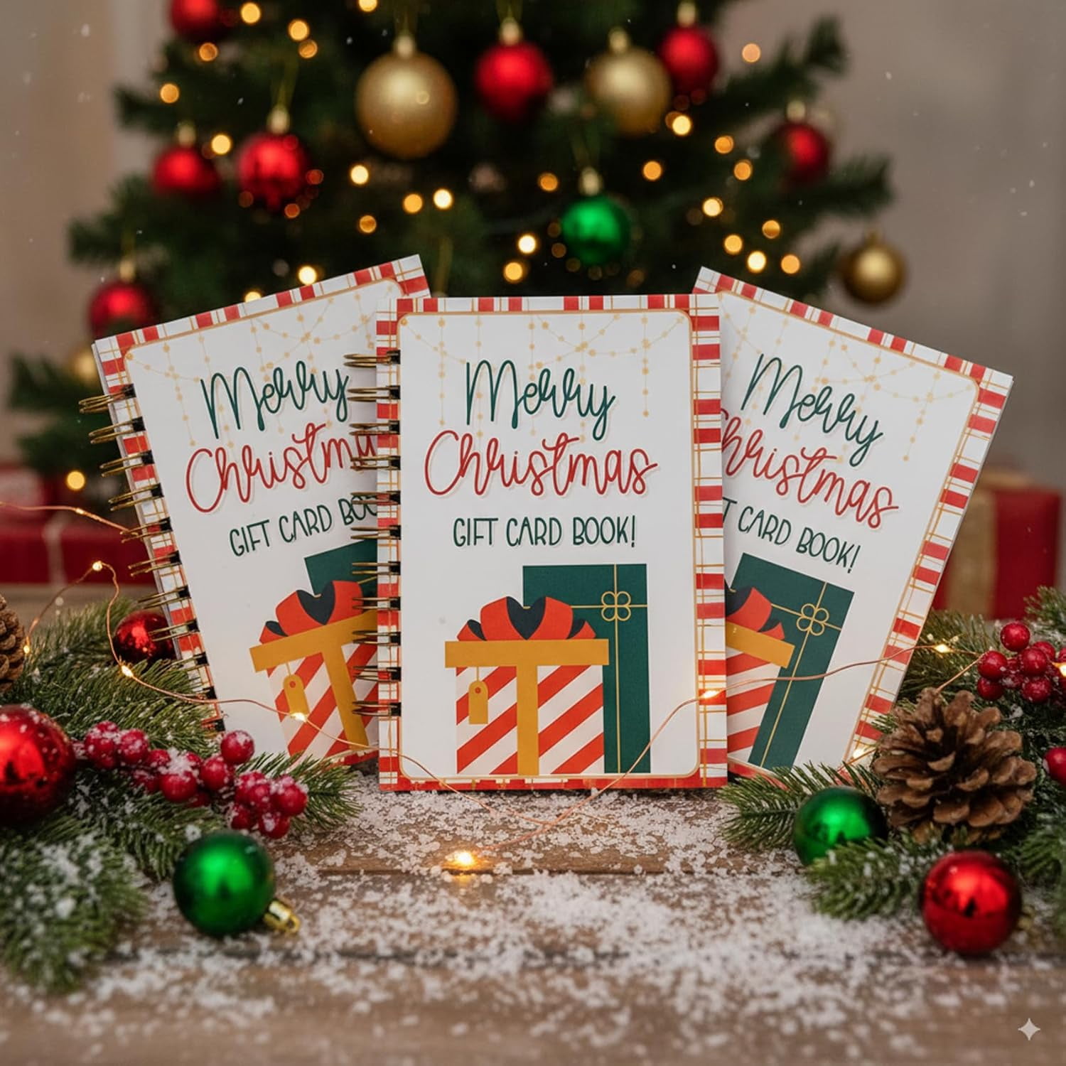 Christmas Gift Card Book,with Cartoon Sticky Notes,DIY 5x7 Pages Merry ...