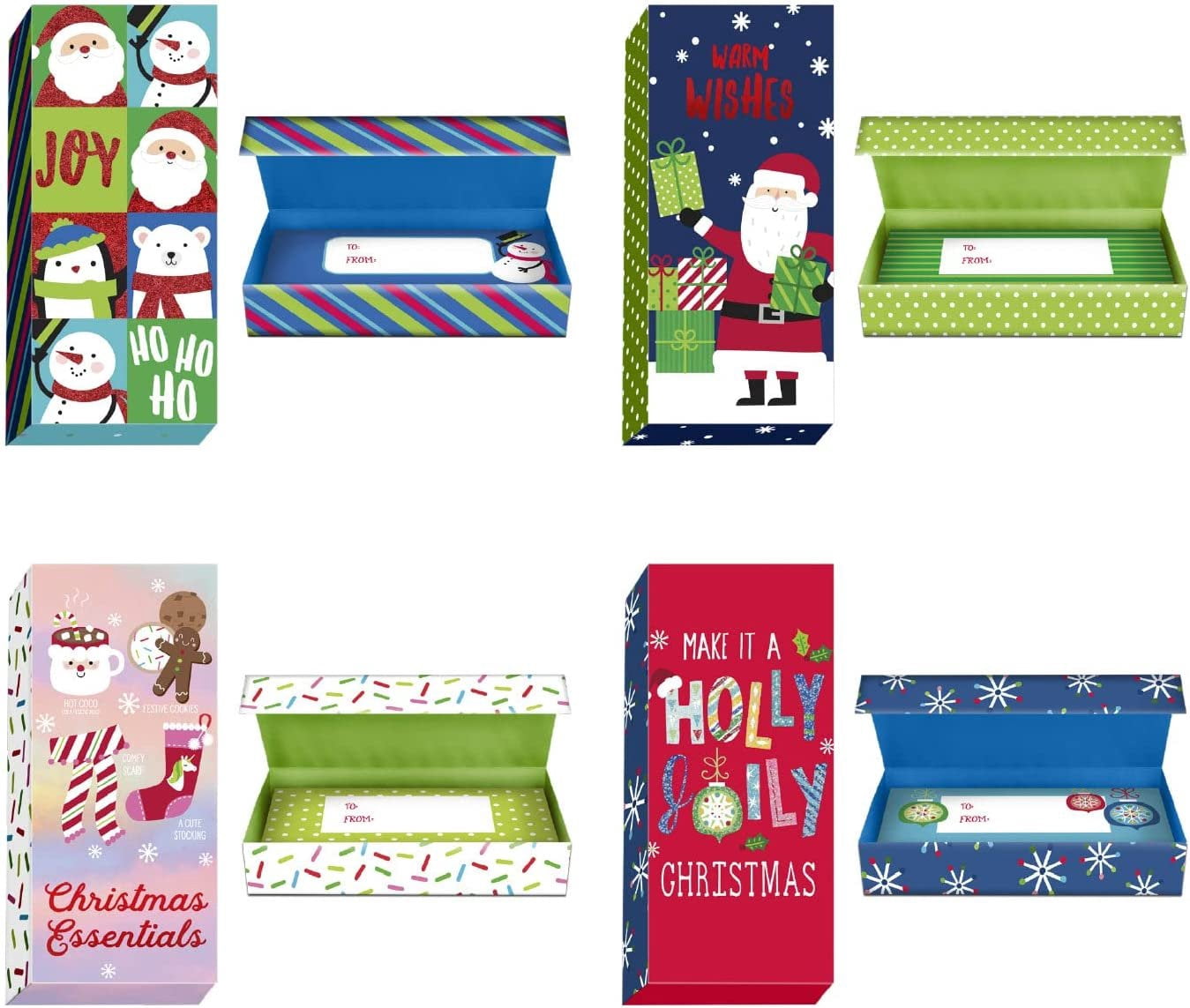 Christmas Gift Card Holder Box for Small Gift Cards or Gifts with Santa ...