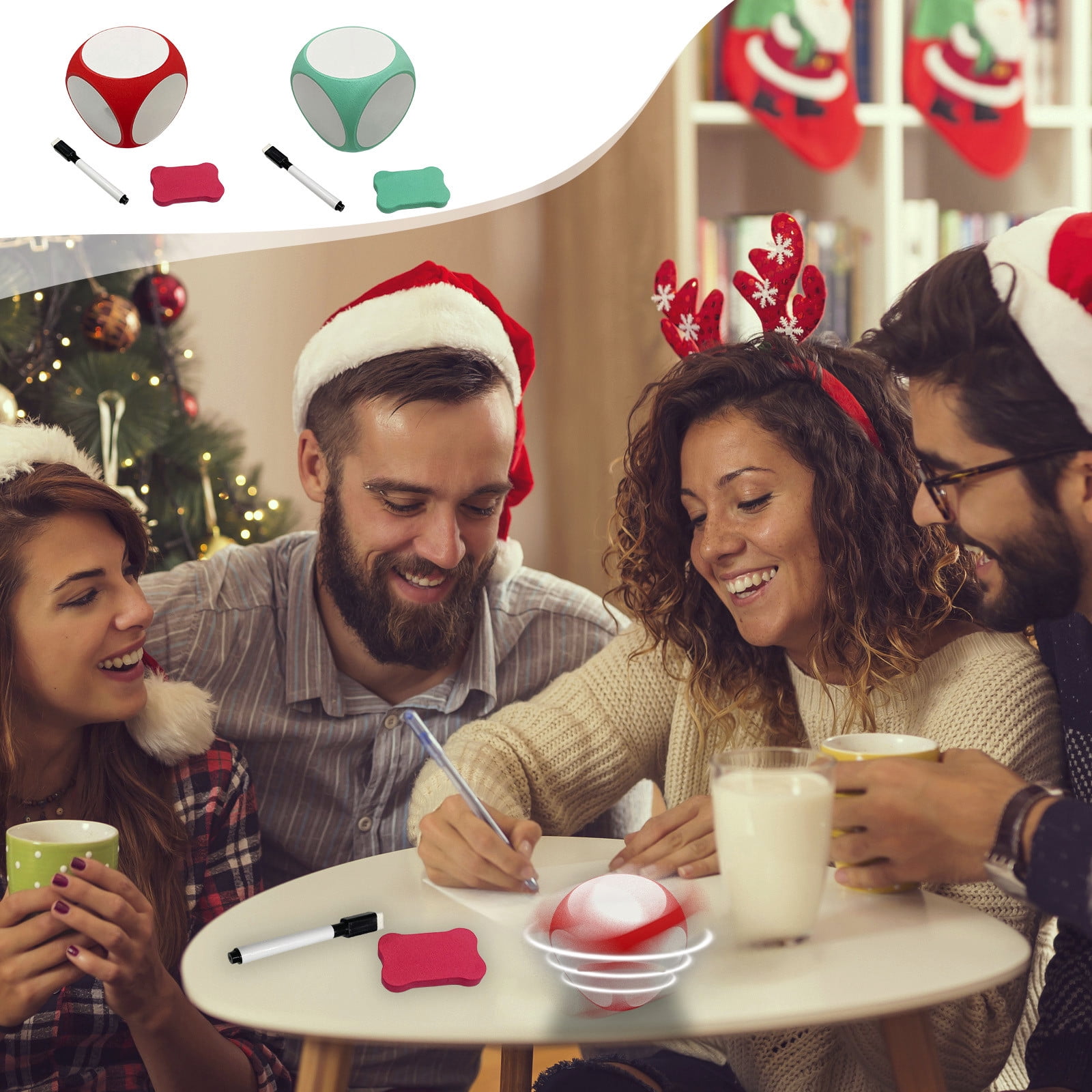 Christmas Gift Exchange Dice Set | DIY Santa Swap Family Holiday Party ...