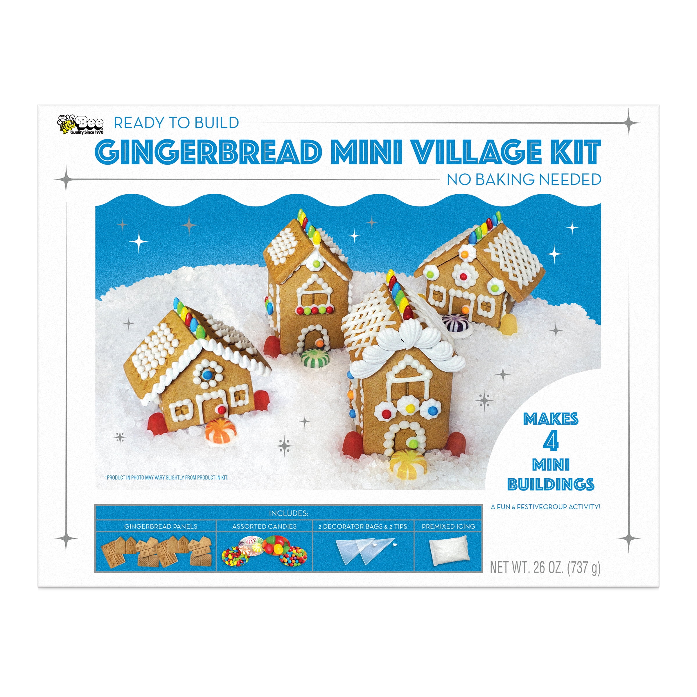 Premade Ready-to-Decorate Christmas Gingerbread Mini Village Kit with ...