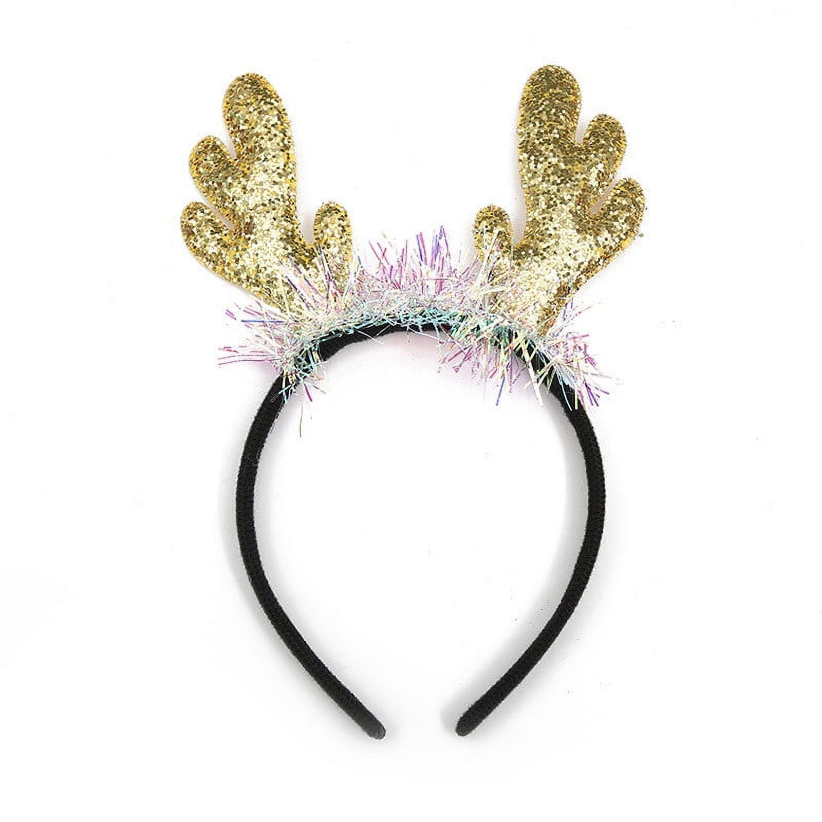 Christmas Gift Headbands, Gold Reindeer Antler Head Bopper, Head Topper ...