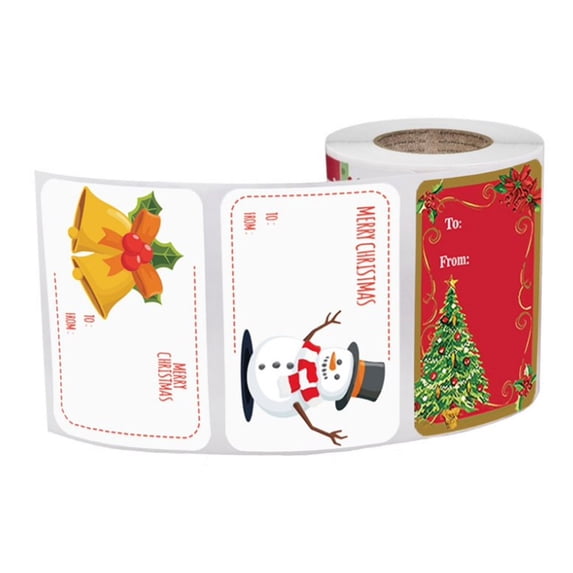 Christmas Gift Label Stickers/ 1 Roll 250 Pieces Christmas Tags ...