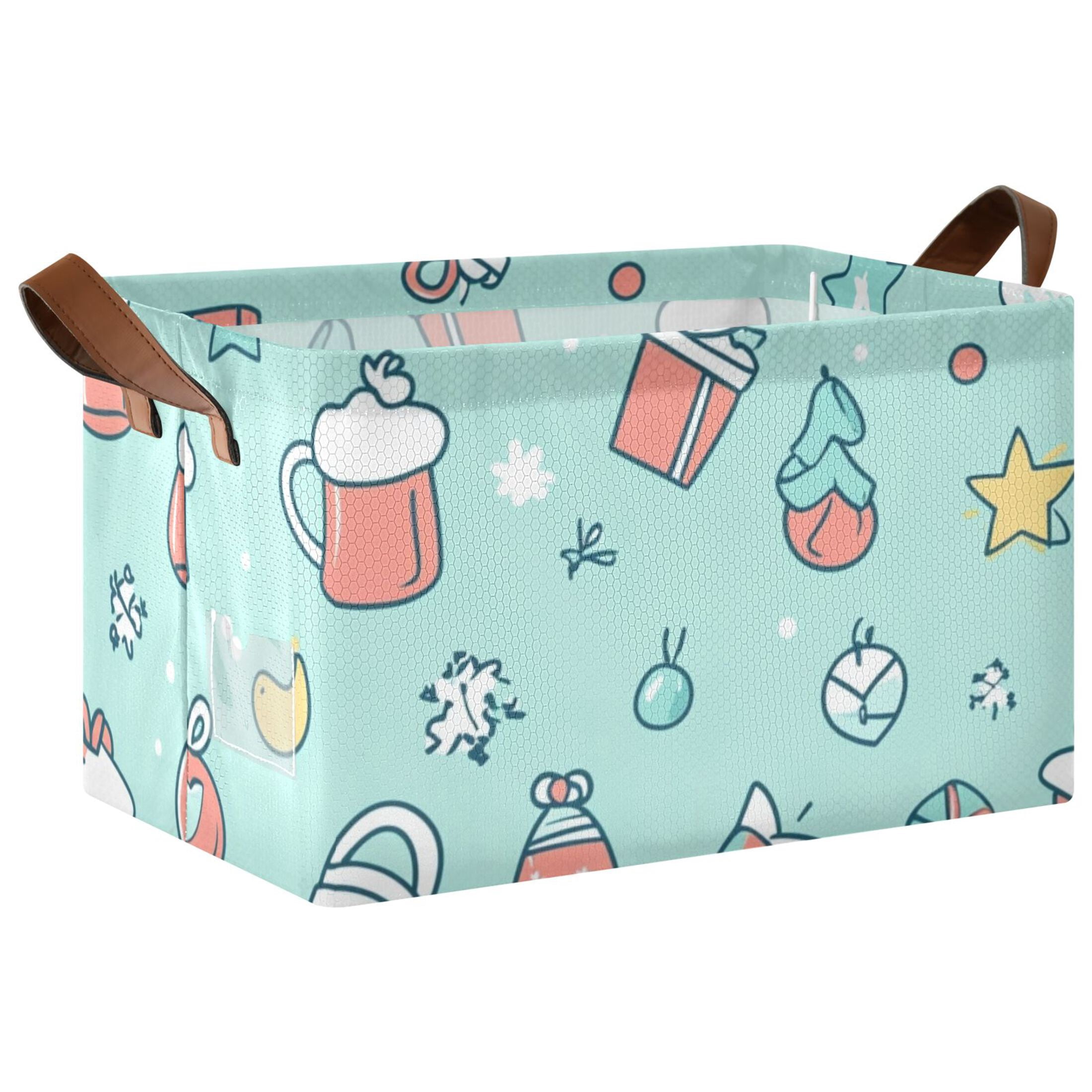 Christmas Gift Pattern Collapsible Storage Bin Open Home Shelf Basket ...