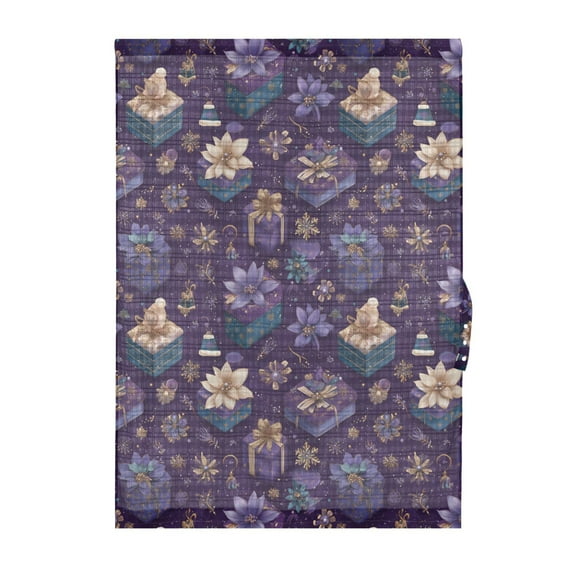 Christmas Gift Pattern Purple Door Curtain Blackout Thermal Insulated ...