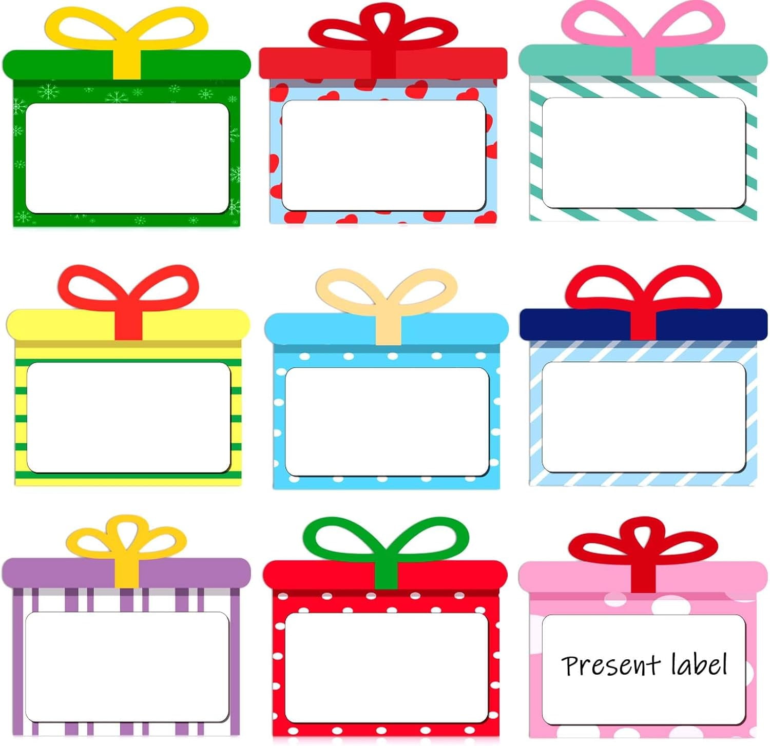 Christmas Gift Stickers, 9 Designs of Presents Sticker for Gift Labels ...