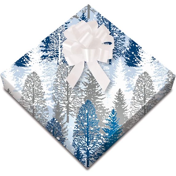 Christmas Gift Wrapping Paper Birds Snowy Botanical Winter Holiday ...
