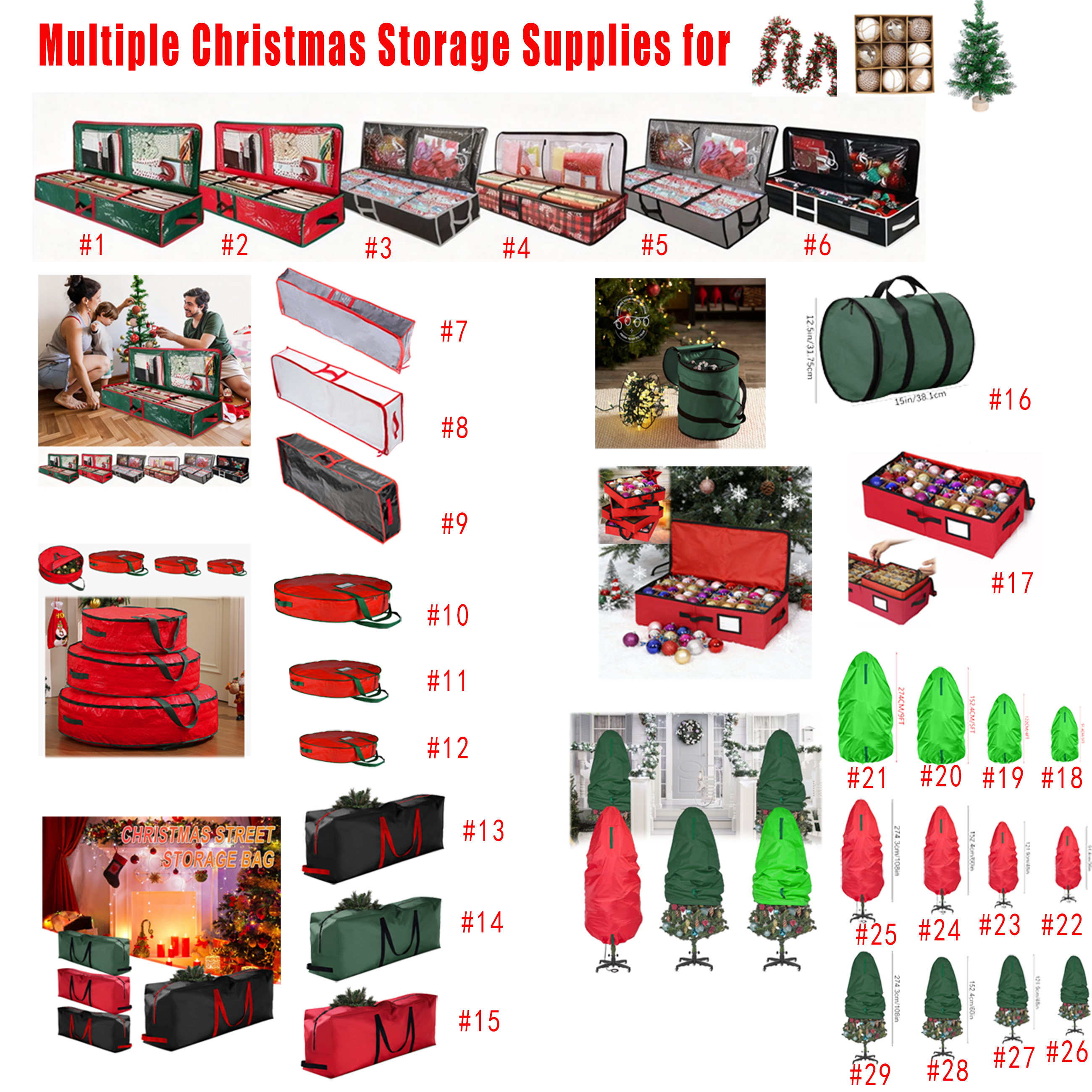 Christmas Gift Wrapping Paper Organizer Storage Bags,Plastic Container ...