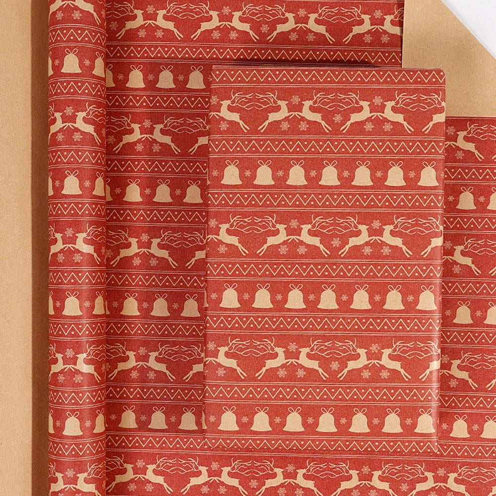 Christmas Gift Wrapping Paper Santa Claus Snowman Xmas Tree Pattern ...