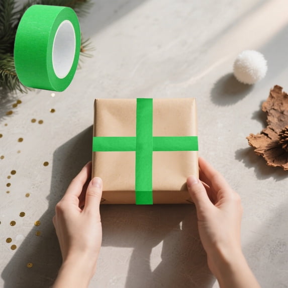 Christmas Gift Wrapping Tape 1PC，Multi-Functional Paper Ribbon2.36x2 ...