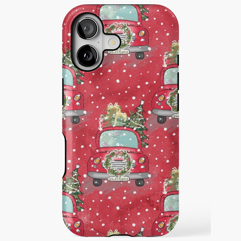 Christmas Gifts Car with Tree and Flowers Festive Art Phone Case for ...