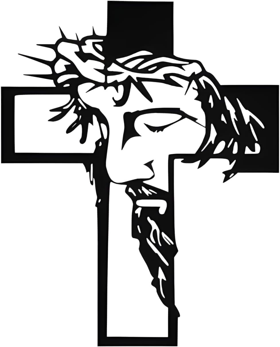 Christmas Gifts Christian, Metal Cross Jesus Face Crucifix Wall Hanging ...