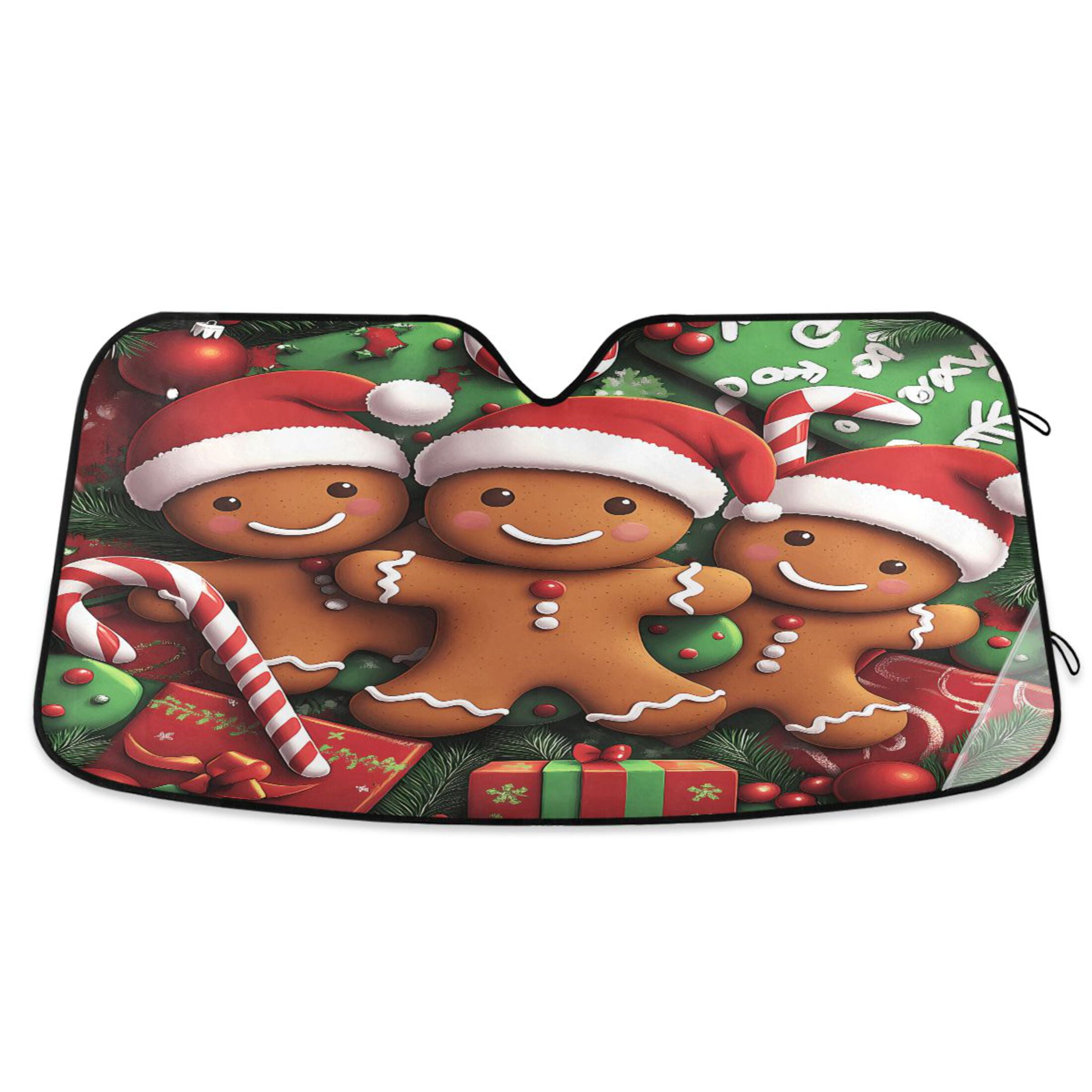 Christmas Gifts Gingerbread Men Car Windshield Sun Shade Foldable Car ...