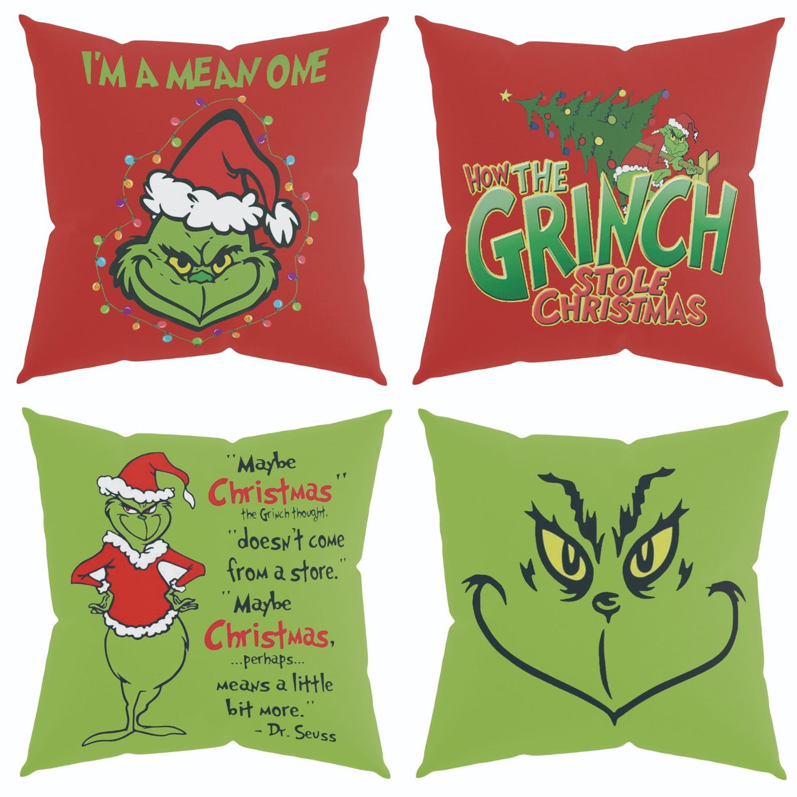 Christmas Gifts Grinch Christmas Festive Christmas Throw Pillow Covers ...