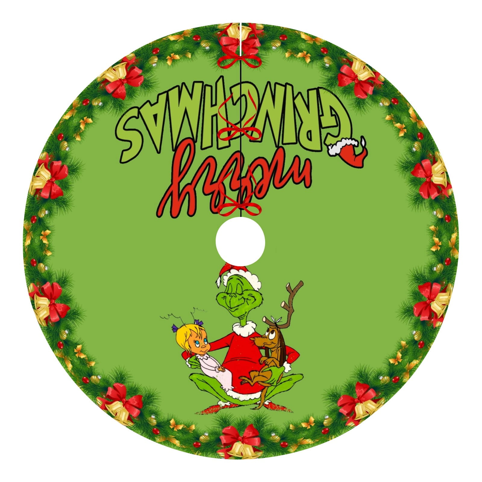 Christmas Gifts Grinch Christmas Christmas Tree Skirt, Red & Green ...