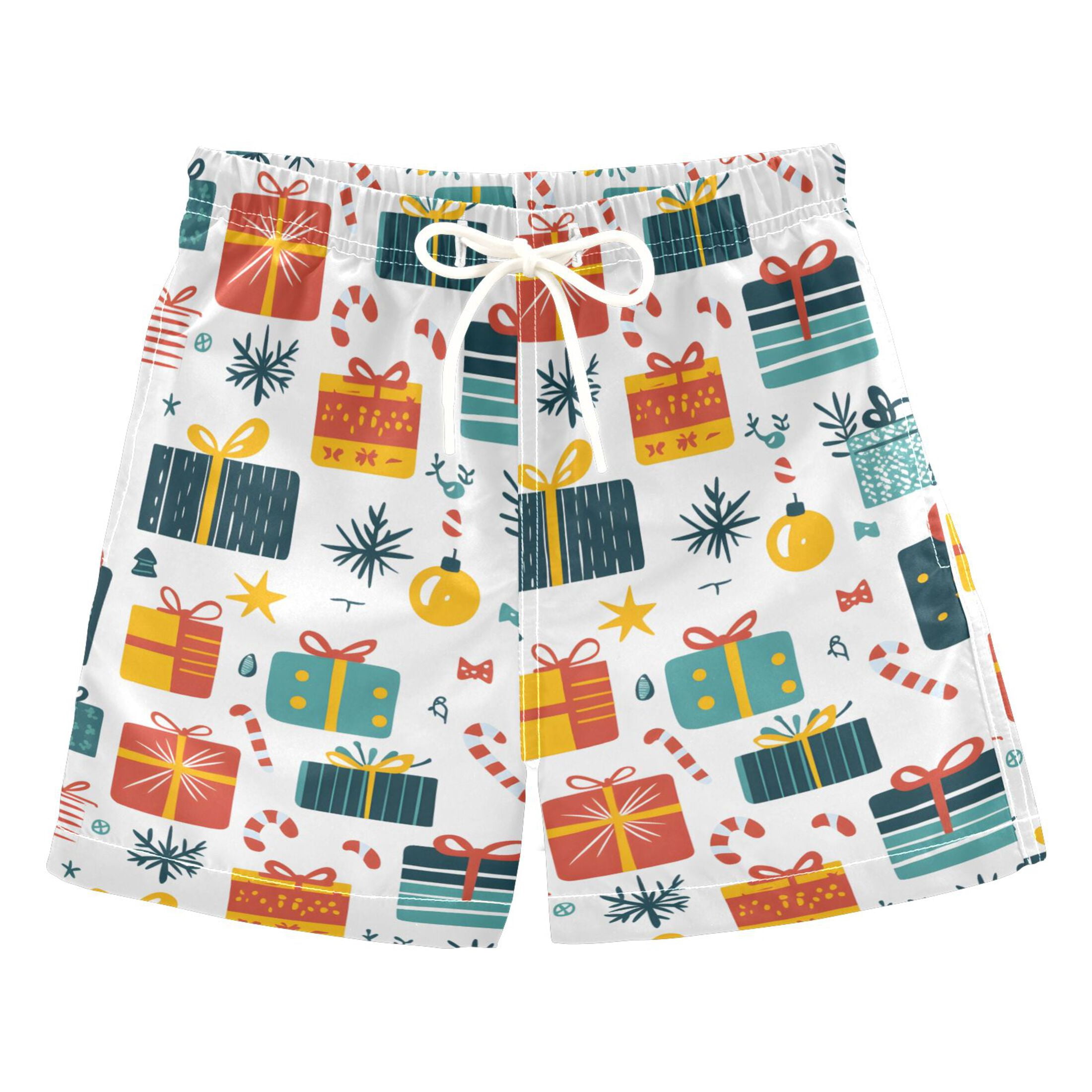 Christmas Gifts Pattern Swim Trunks Quick Dry Beach Pool Board Shorts ...