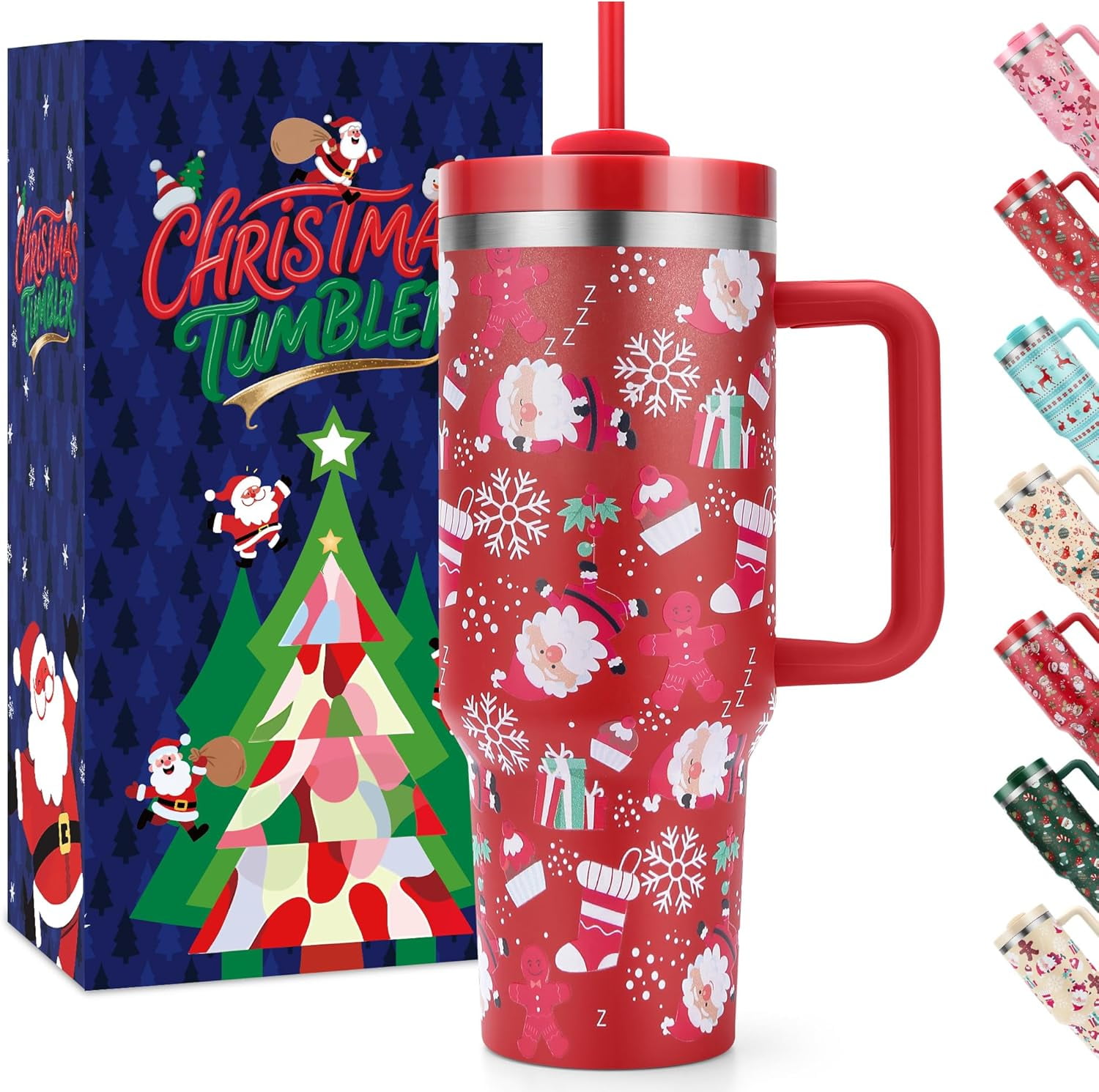 Christmas Gifts for Women Men Kids, 40 oz Christmas Tumbler with Handle ...