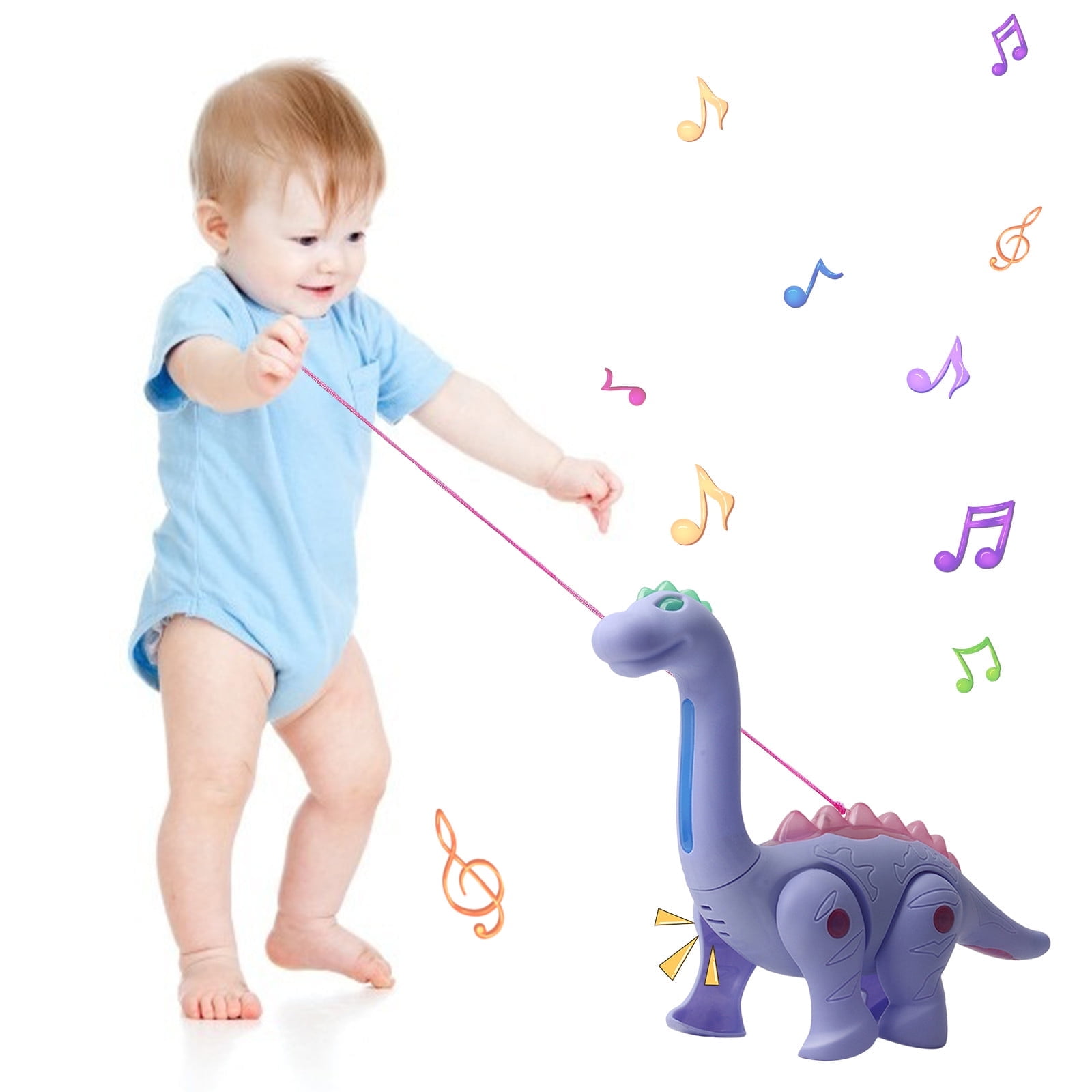 Baby Dinosaur Toys, Pull Along Toddler Toy, Developmental Toy for 1 ...