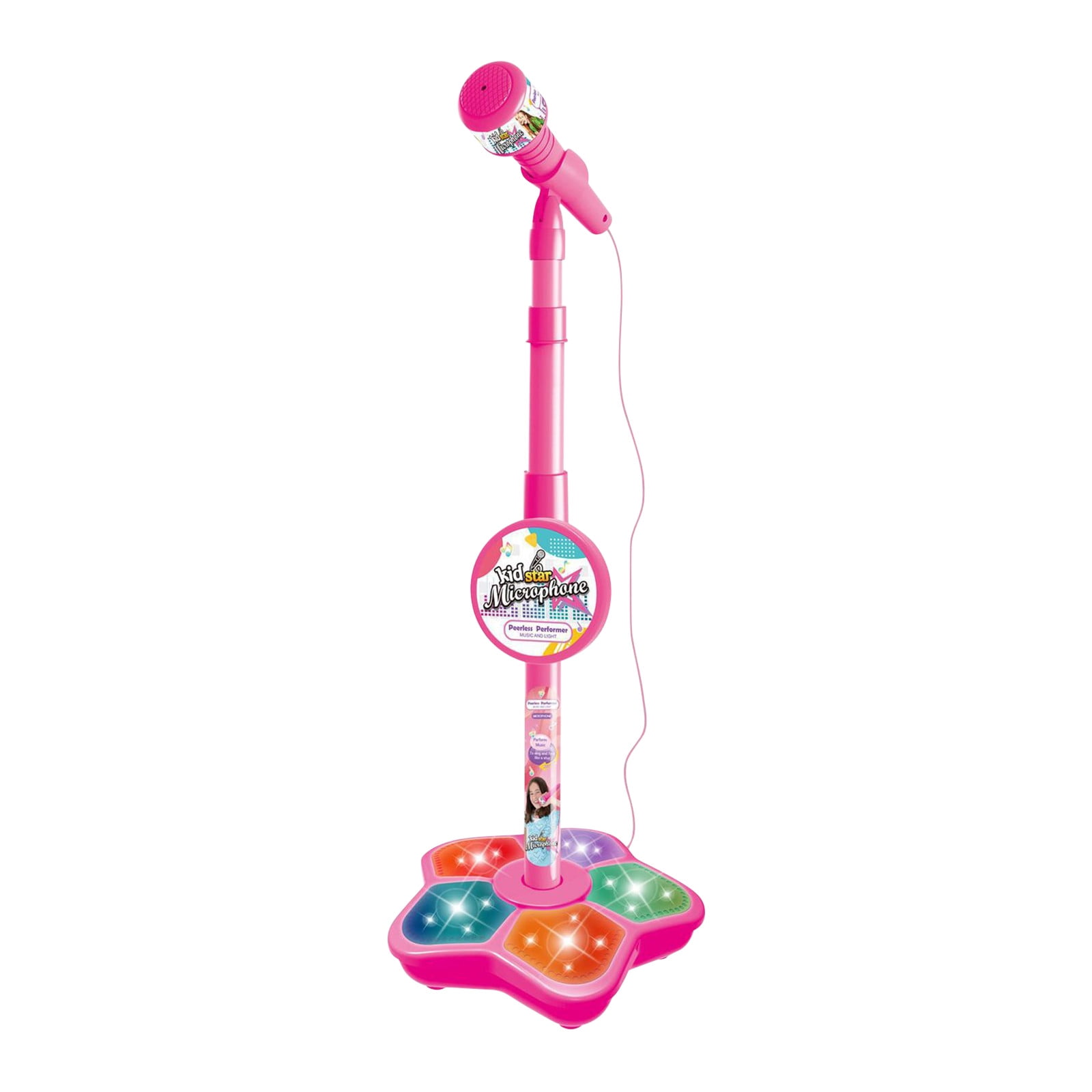 Karaoke Machine with Lights,Microphone with Adjustable Stand Singing ...