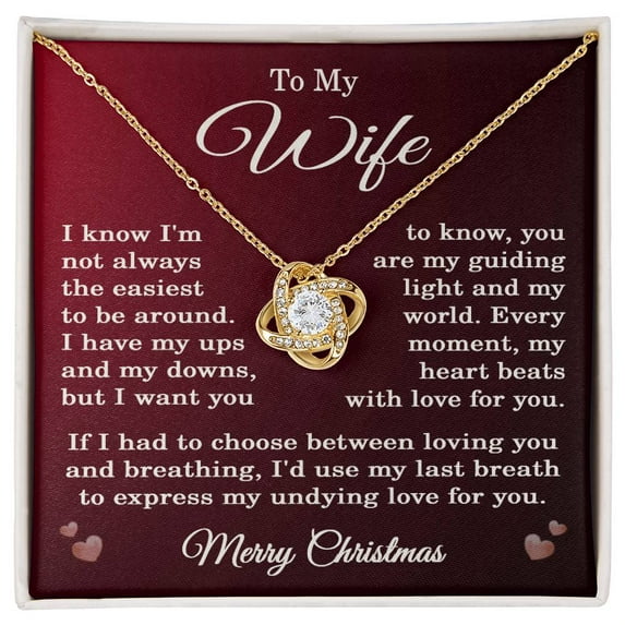 Christmas Gifts for Wife Merry Christmas Necklace Jewelry Title: 18K ...