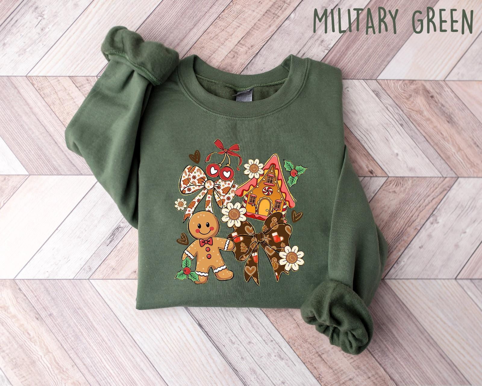 Christmas Gingerbread Bow Sweatshirt, Gingerbread Woman Shirt ...