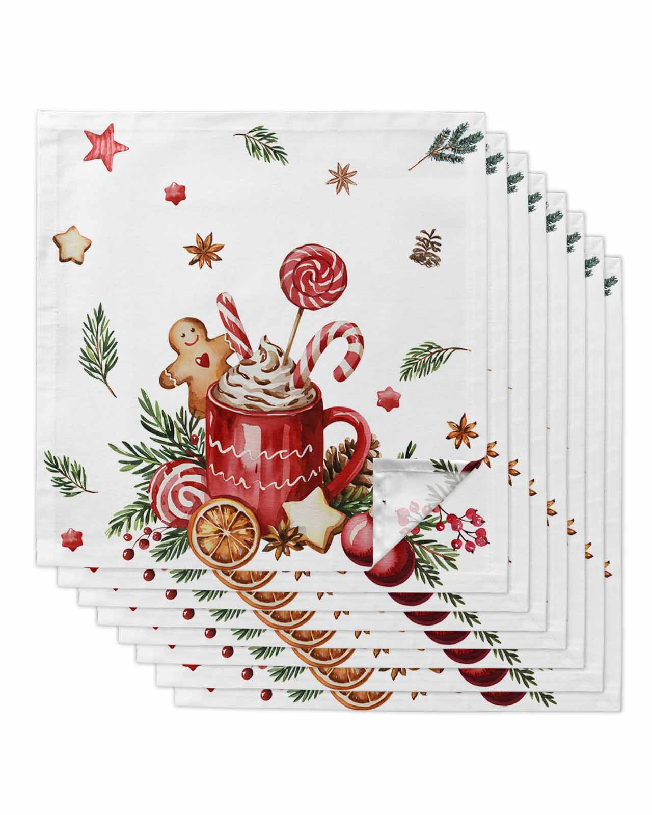 Christmas Gingerbread Cloth Napkins Set of 8 Reusable Dinner Napkins ...