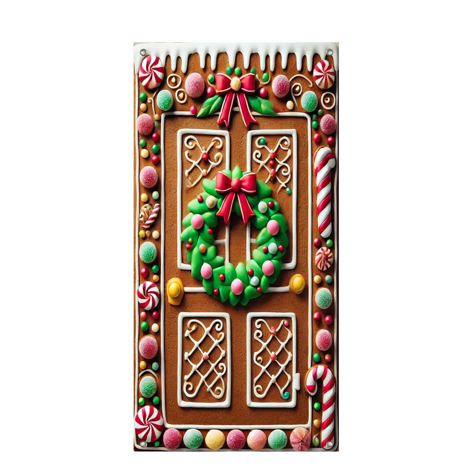 Christmas Gingerbread Door Cover 71x35 Inch Holiday Front Porch Door ...
