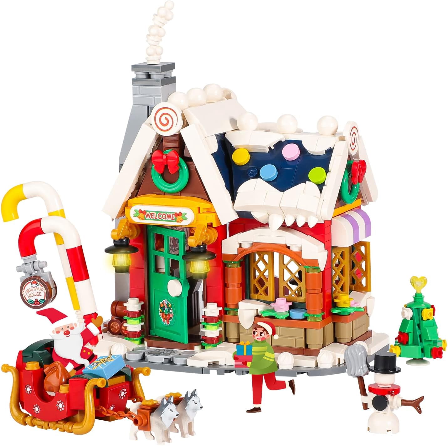 APODESS Christmas Gingerbread House Mini Building Blocks, 788Pcs ...