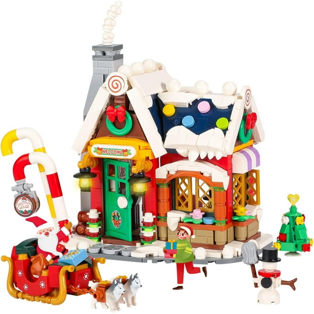 Christmas Gingerbread House Mini Xmas Tree Building Block Set Creative ...