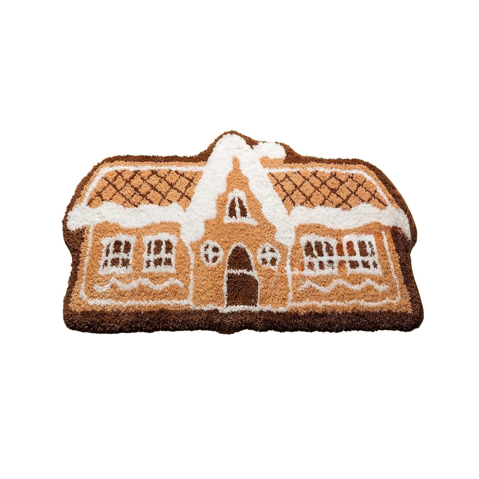 Christmas Gingerbread House Plush Floor Mat, Non-Slip Polyester Carpet ...