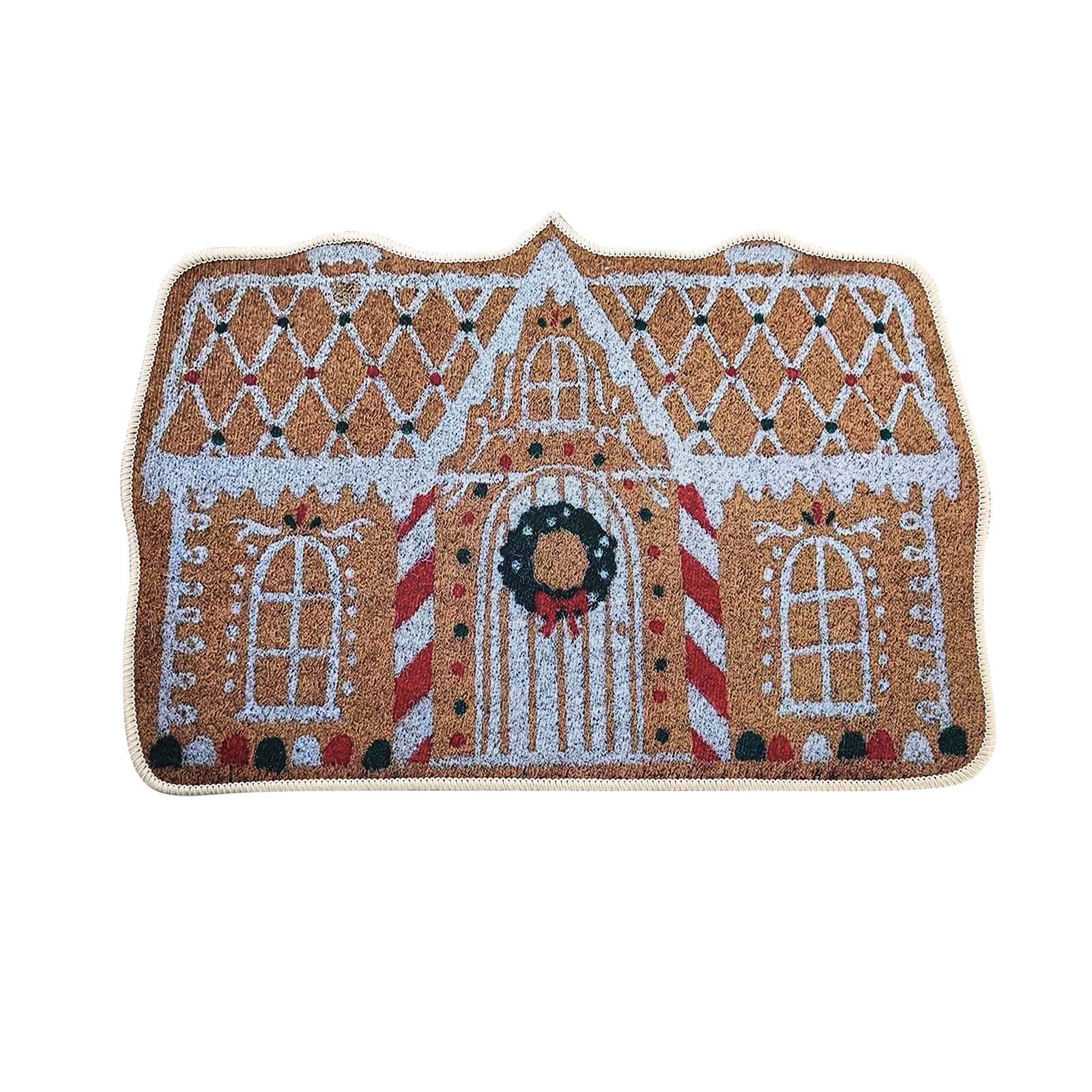 Christmas Gingerbread House Shaped Area Rug, Non-Slip Ultra Soft ...