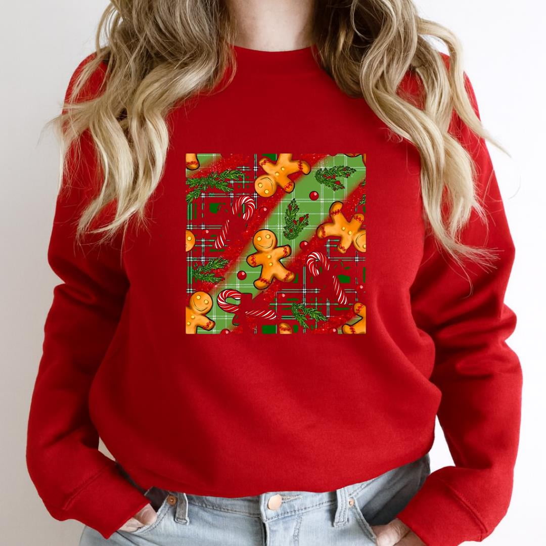 Christmas Gingerbread Man And Candy Cane Funny Seamless Pattern Holiday ...