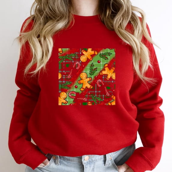 Christmas Gingerbread Man And Candy Cane Funny Seamless Pattern Holiday ...