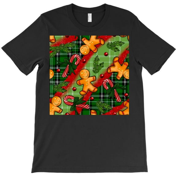 Christmas Gingerbread Man And Candy Cane Funny Seamless Pattern Holiday ...