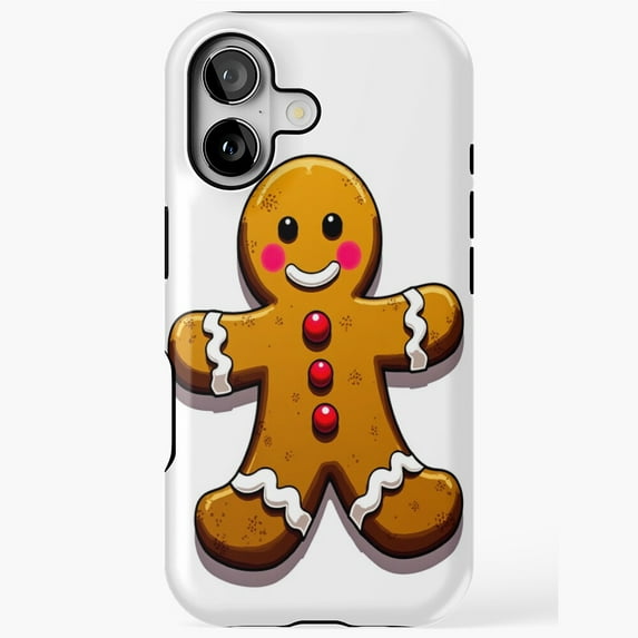 Christmas Gingerbread Man Cookie Holiday Art iPhone Case 17 to 11 Pro ...