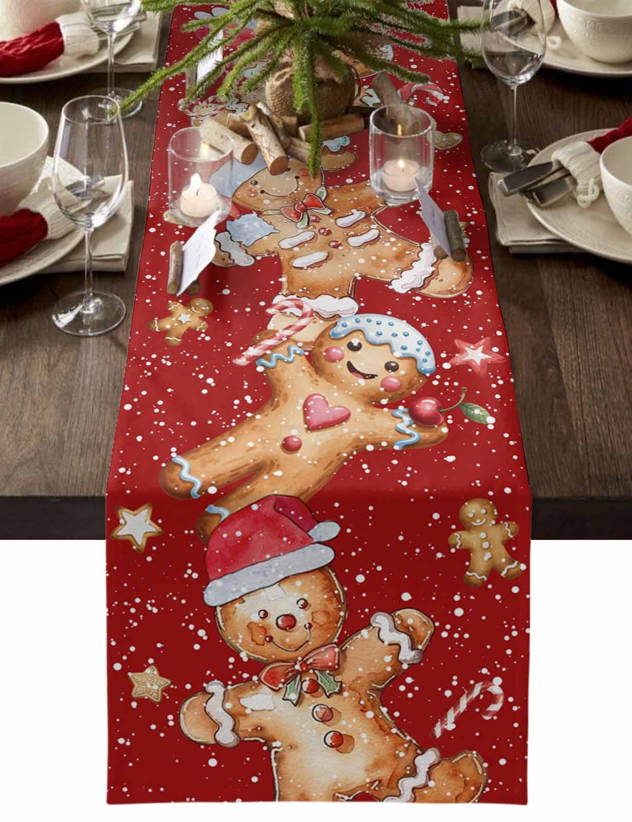 Christmas Gingerbread Man Dresser Scarf Farmhouse, Dining Table ...
