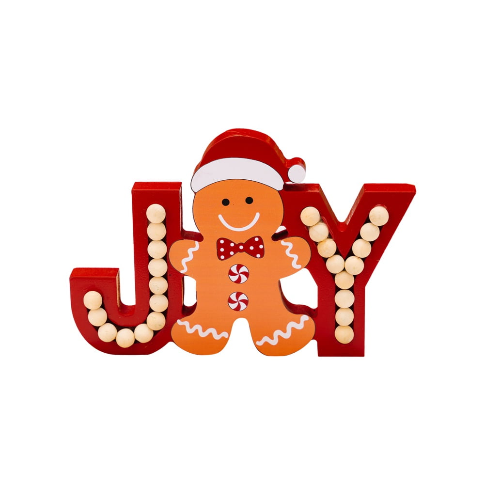 Christmas Gingerbread Man, Dwarf JOY Christmas Sign, Wooden Christmas ...